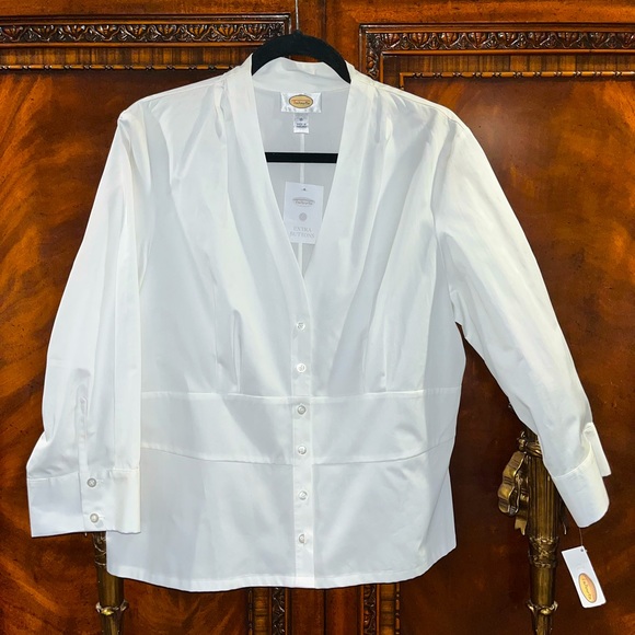Talbots | Tops | Talbots White Basic Peplum Blouse | Poshmark